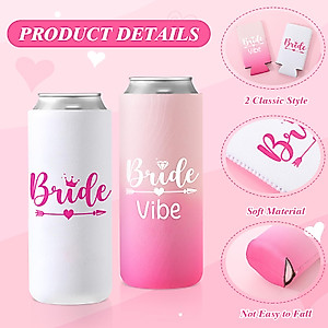 Roowest 12 Pcs Bachelorette Party Can Sleeves Brides Babes Can Cooler Wedding Party Favor for Bridesmaids Bachelorette Party Supplies for Wedding Bridal Shower Party Bridesmaid Gifts(3.5 x 5.9'')