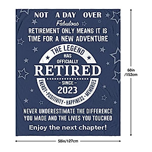 Julazy Retirement Gifts for Women Men 2023 - Female Mens Retirement Gifts Blanket 60"x50" - Best Retirement Gift Throw Blanket for Nurse, Police, Teacher, Coworker, Boss, Dad, Mom