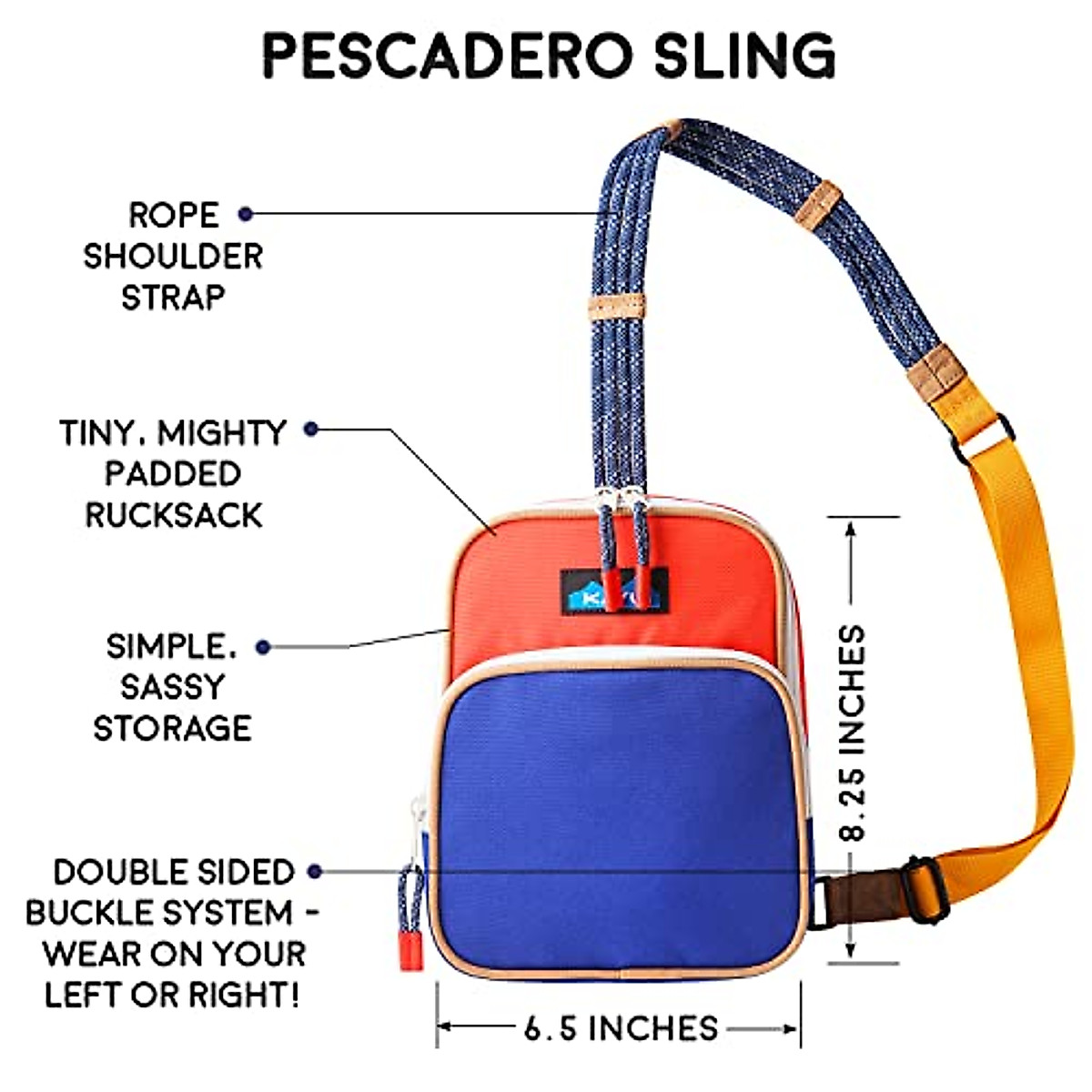 KAVU Pescadero Rucksack Semi Padded Double Sided Mini Backpack - Boat Life