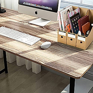 Foldable Desk File Holder Organizer Sturdy Cardboard Magazine Storage Box Document Rack with Blank Label Stickers for Home School Office (15, Brown)