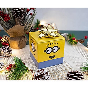Despicable Me Minions 4-Inch Tin Storage Box Cube Organizer with Lid | Basket Container, Cubby Cube Closet Organizer, Home Decor Playroom Accessories | Cute Gifts And Collectibles