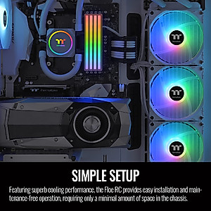 Thermaltake Floe RC360 Snow, AMD (AM5/AM4) / Intel (LGA 1700/1200), TT RGB Plus Software/Motherboard Sync ARGB Controlled, 360mm PWM All-in-One CPU & Memory Liquid Cooler CL-W331-PL12SW-A