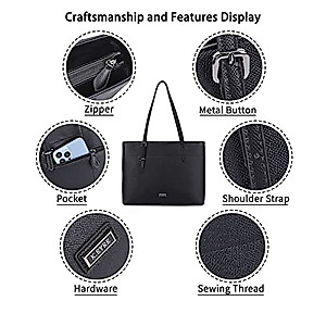 K.EYRE Women's Soft Faux Leather Tote Bag Purse Handbags Wallet Tote Shoulder Bag Purse Large Capacity