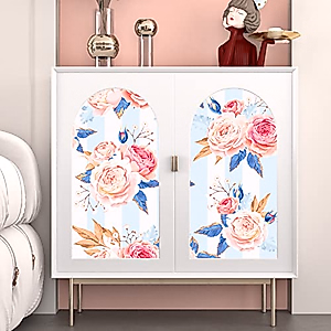 Yullpaper Pink Floral Wallpaper Peel and Stick Wallpaper Floral Contact Paper for Cabinets Walls Shelf Liner Peony Flower Wallpaper Botanical Wallpaper Removable Self Adhesive Wallpaper 17.5"x80"