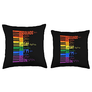 LGBTQ Pride Sounds Gay I'm In Keyboard Sounds Gay I'm in LGBTQ Keyboard and Piano Music Men Women Throw Pillow, 16x16, Multicolor