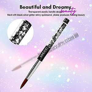 Saviland 11PCS Kolinsky Acrylic Nail Brush set - Size 4/6/8/10/12/14/16 Acrylic Powder Brushes for Acrylic Nails Extension & 3D Nail Carving