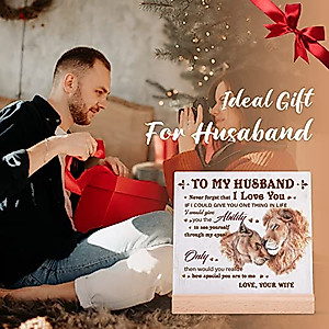 Husband Birthday Gift, Gifts for Husband from Wife, Husband Birthday Card, Anniversary Sign Gifts for Him, Husband Appreciation Gifts from Wife, To My Husband Plaque with Wooden Stand