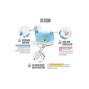 Petinube Whale Potty Training Toilet for Infant and Toddler, Anti-Splash, Easy Clean (Blue)