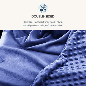 Aimon Weighted Blanket Cover (60"x80", Dark Blue, Queen Size, Side Zipper) Minky Duvet Cover, Super Soft Minky Dot, Removable Weighted Blanket Cover