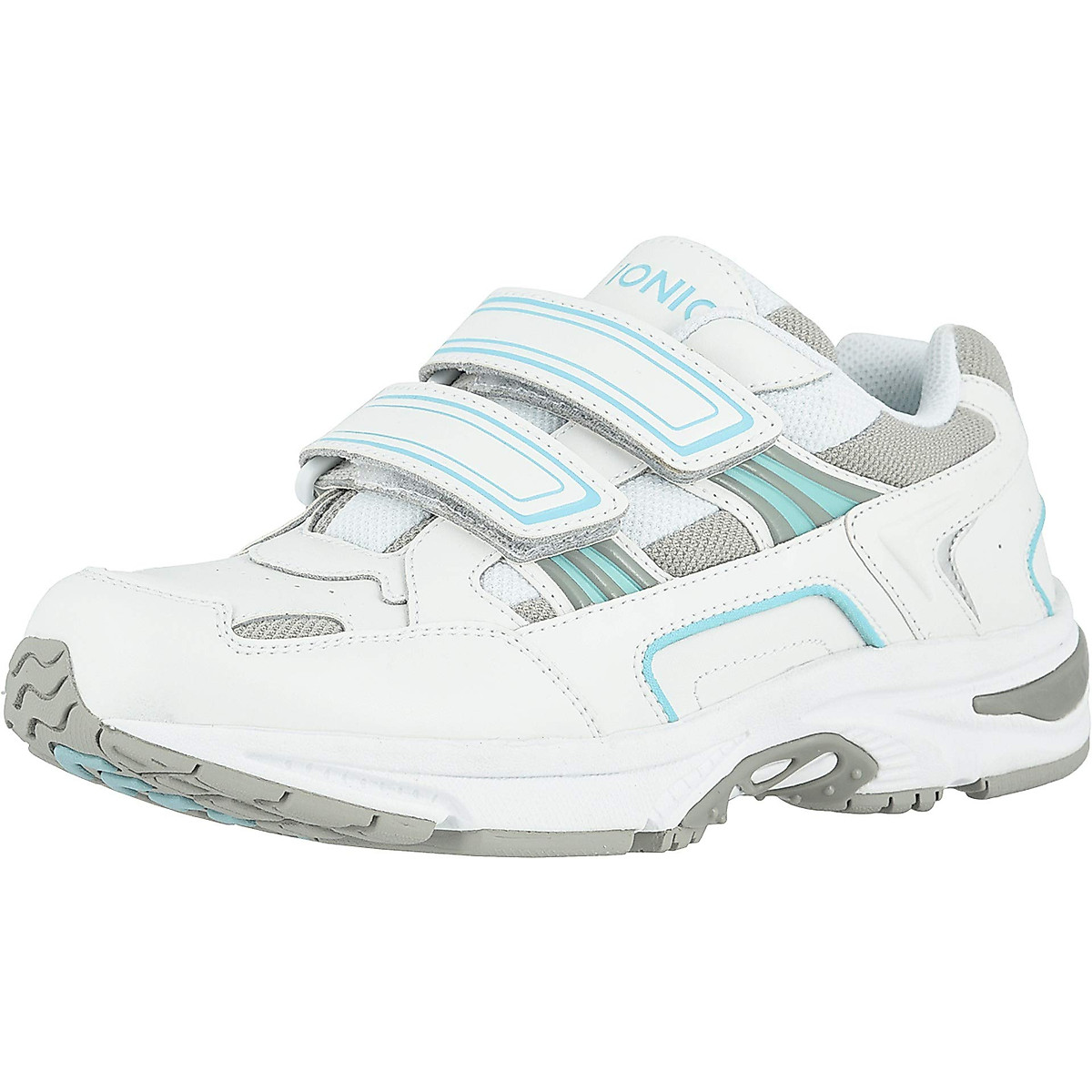 Vionic Women's Walk Tabi Lesiure Shoes - Adjustable Supportive Walking Shoes Include Three-Zone Comfort Orthotic Insole Arch Support, Sneakers for Women, Active Sneakers White and Blue 10 Medium US