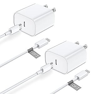 iPhone14 12 11 13 Fast Charger,Apple MFi Certified 2Pack 20W USB C Wall Charger Power Block Plug with 10FT Long Type-C to Lightning Fast Charging Data Sync Cord for iPhone14 13 12 11 Pro Max Xs Xr X 8