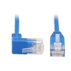Tripp Lite Up Angle Cat6 Ethernet Cable, Gigabit Molded Slim UTP Network Patch Cable, Blue, 15 ft. (N204-S15-BL-UP)