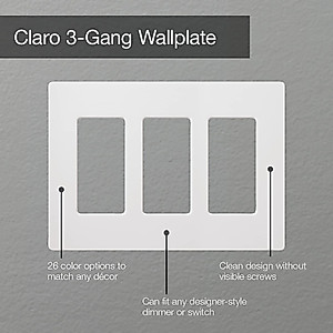 Lutron Claro 3 Gang Decorator/Rocker Wallplate, Satin, Midnight (1-Pack) | SC-3-MN