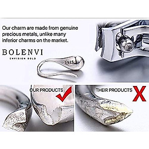 Bolenvi BOLENVI Pomeranian Dog 925 Sterling Silver Dangle Pendant Charm Bead For Pandora & Similar Charm Bracelets or Necklaces