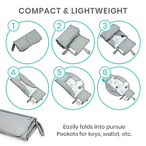 Lulyboo Portable Diaper Changing Pad - Diaper Changer Travel Bag & Baby Changing Pad, Foldable Baby Changing Mat, Portable Changing Pad for Baby Gift - Changing Station, Baby Registry Search - Bubble