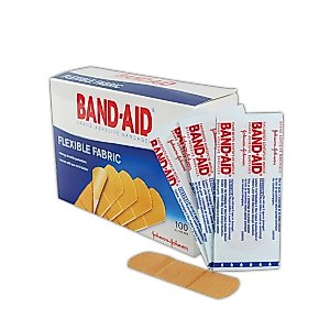 Johnson & Johnson JJ4444 Band-Aid Woven Adhesive Bandages, 1" x 3", Tan (Box of 100)