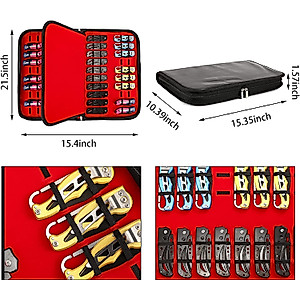 Knife Case,Knife Display Case,Knife Storage,40 Slots Folding Knife Holder Organizer,Butterfly Pocket Knife Carrier,Knives Collection Protector For Survival Tactical Outdoor EDC Mini Knife (Black+Red)
