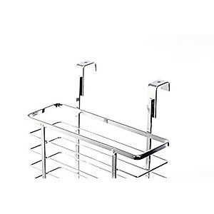 Basicwise Cabinet Metal Plastic Grocery Bag Storage Holder, Chrome, Measurements: 8" W x 3. 75" D x 15. 75" H