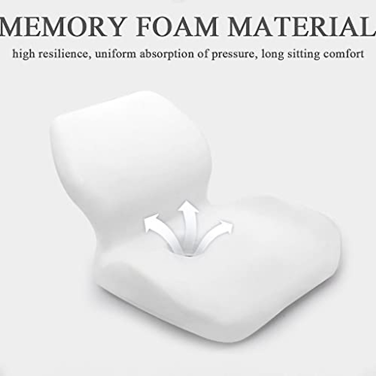 WAASHOP Heightening Seat Cushion for Short People, Breathable Memory Foam Car Seat Cushion with Zipper Comfortable Ergonomic Cushion for Office Chair Wheelchair Anti-Slip Car Seat Cover