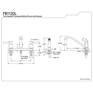 Kingston Brass FB112DL Concord 8" Centerset Kitchen Faucet, Polished Chrome
