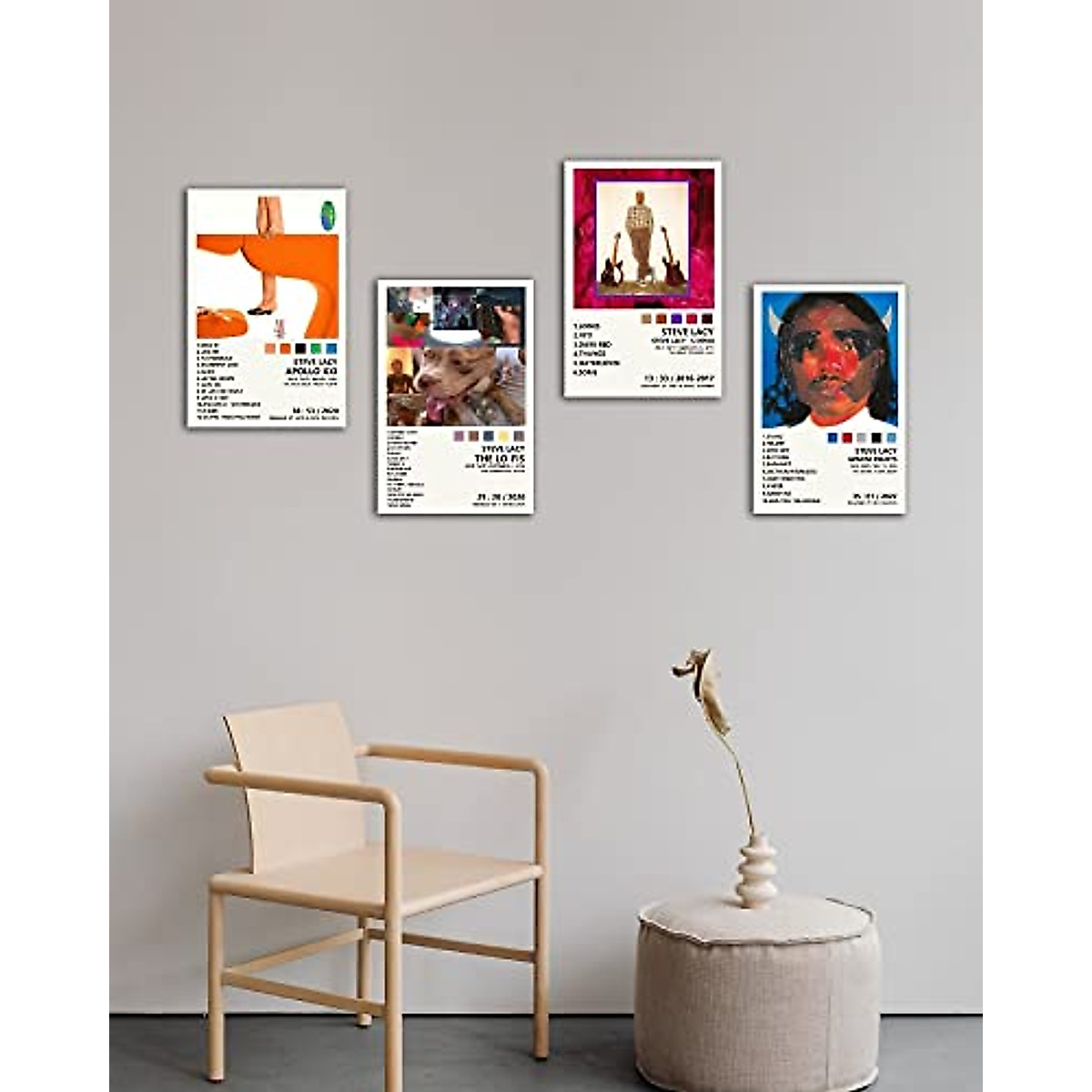 Tinysea Steve Lacy Music Album Poster 4pcs 08x12inches Unframed Canvas Wall Art For Room Aesthetic Gift For Funs