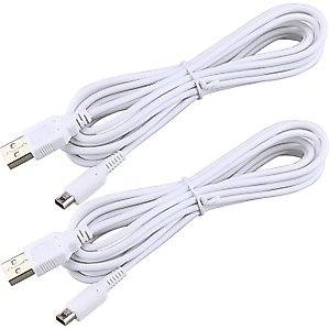 AKWOX [2 Pack] 3M/10FT USB Charger Power Cable Compatible with for 3DS XL, 3DS, DSi XL,New 2DS XL, DSi, NEW 3DS XL