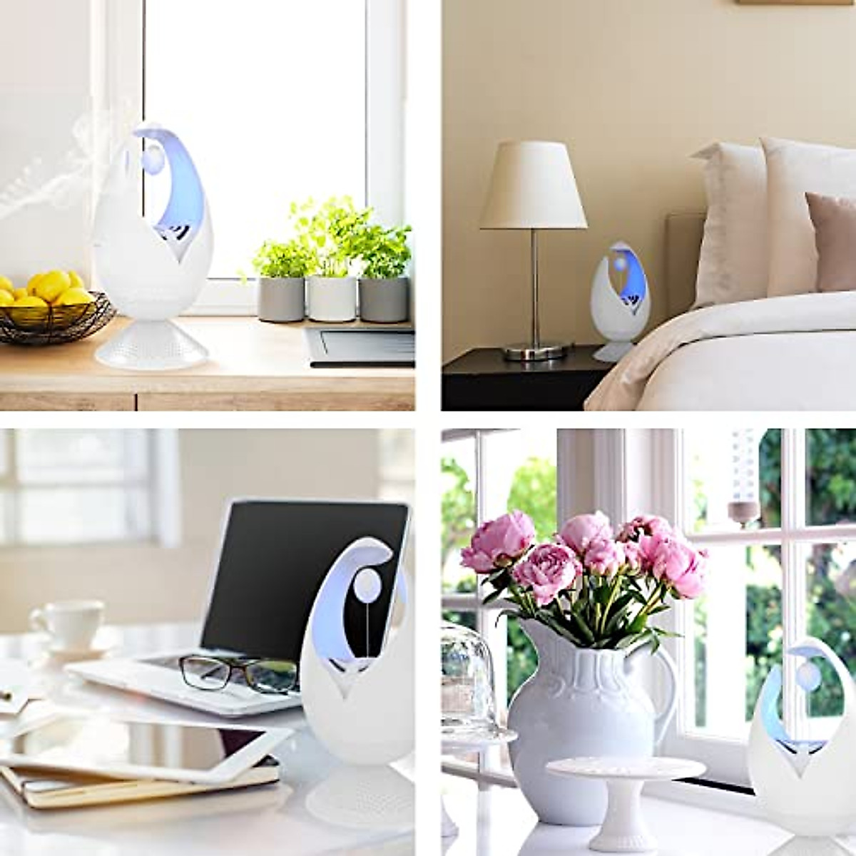 Automatic Indoor Insect Trap - Gnat Trap for House Indoors - Fruit Fly Traps for Indoors - Non-Zapper Mosquito Trap with Scent Pod for Bait and UV Light - Mosquito Killer with Sticky Boards