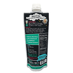 Wilderness Poets SPiN, Organic Almond Milk Concentrate (Unsweetened) - 14 Servings - Make Almond Milk or Non-Dairy Creamer for Coffee, Tea, Lattes, Smoothies (8 Ounce Squeeze Bag)