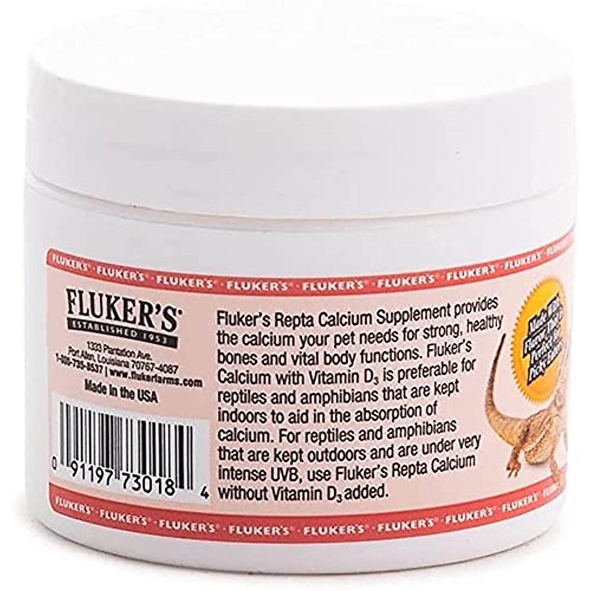 Fluker's Repta Strawberry-Banana Flavored Calcium with Vitamin D3 (2oz) - Includes Attached DBDPet Pro-Tip Guide