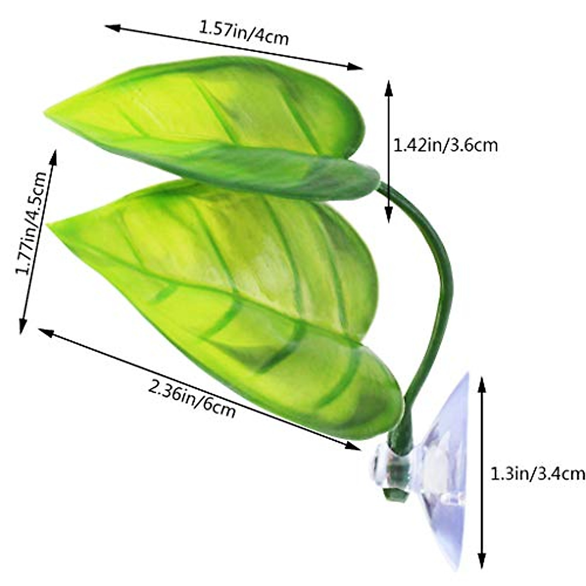 Lystaii 4pcs Betta Fish Leaf Pad with Suction Cup, Betta Bed Leaf Hammock Double Leaf Design Lightweight and Realistic Resting Spot Breeding Decoration Comfortable Laying Hiding Habitat