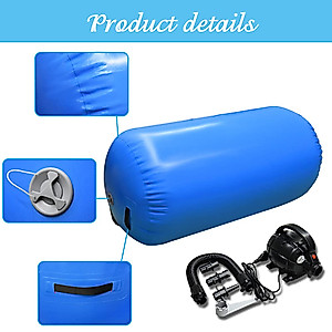 GBVUGY Gymnastics Air Barrel Roller,Inflatable Tumbling Mat Backbend Trainer with Electric Pump, Back Handspring Track Tumbler for Yoga Cheerleading Home & Water Use