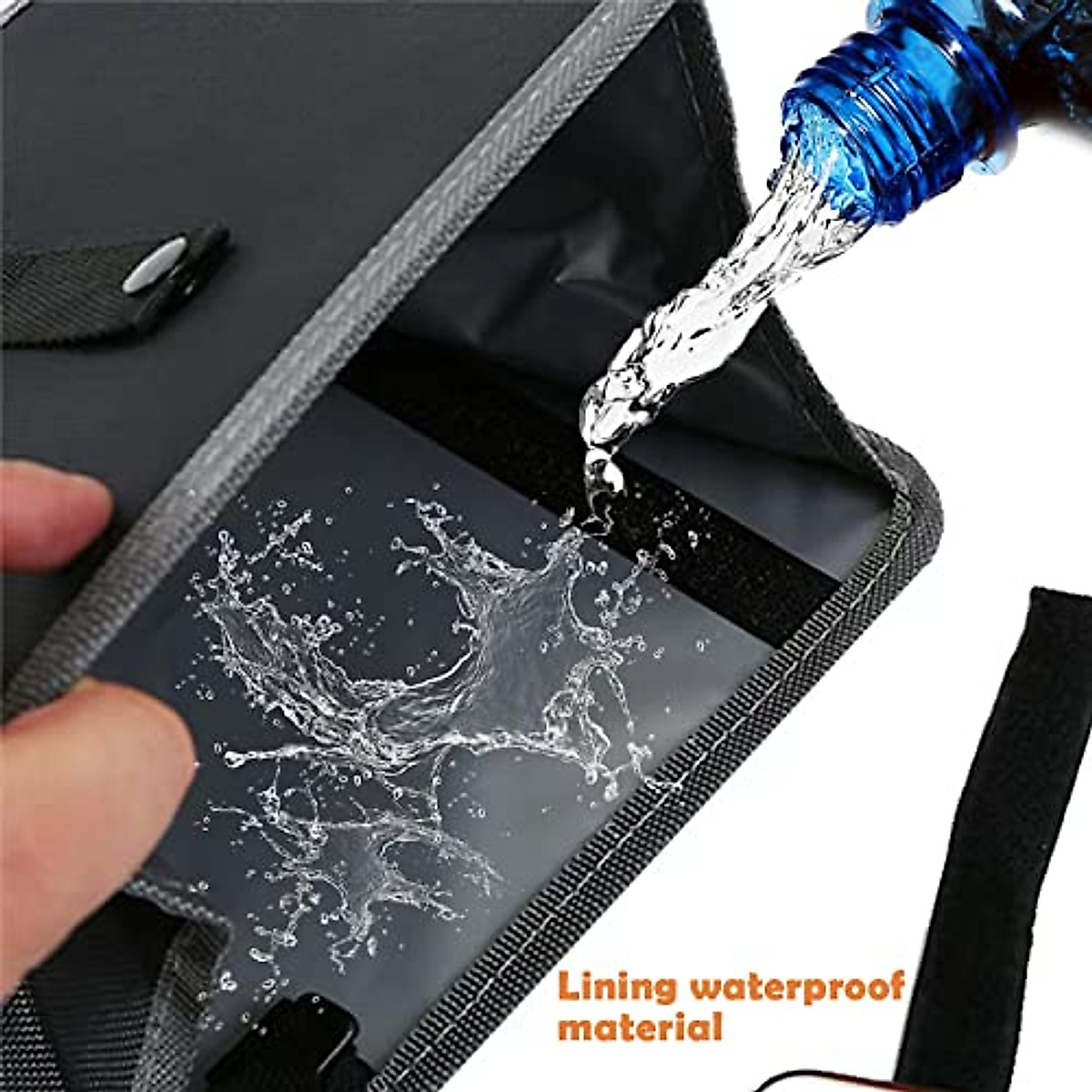 Miytsya 1 PC Hanging Car Trash Bag Can Premium Waterproof Litter Garbage Bag Organizer 22 * 22 * 14.5CM (Grey)