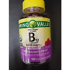 SPRING VALLEY B12, 3000 MG, 100 Gummies