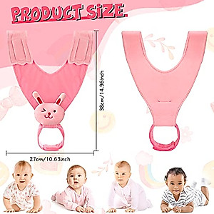 2 Pcs Adjustable Baby Bottle Holder Car Seat Bottle Spare Baby Bottle Feeding Sling Bottle Drink Holder Bracket Strap Tight Loop and Hook Tape for Hanging (Grey, Pink, Lovely Style)