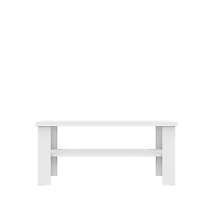 Modern Classic Rectangular Coffee Table for Living Room, Dining Room with Color Combination (White)