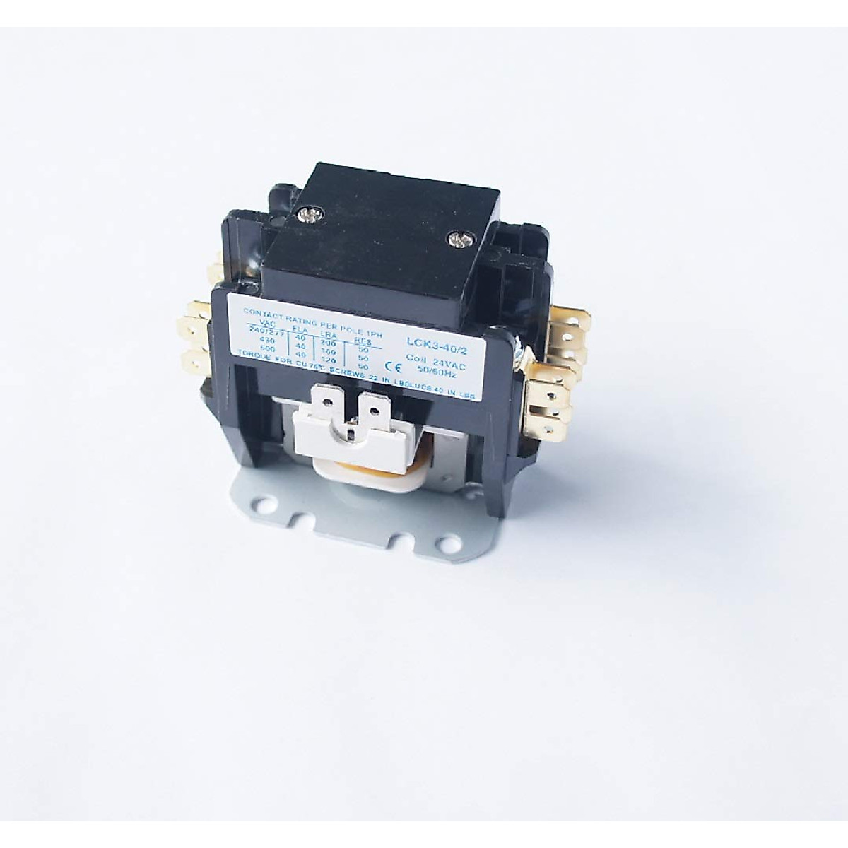 BVPOW Air Conditioner Contactor 24V Coil 2 Pole 40 Amps Universal and Compatible for Fast Replacement