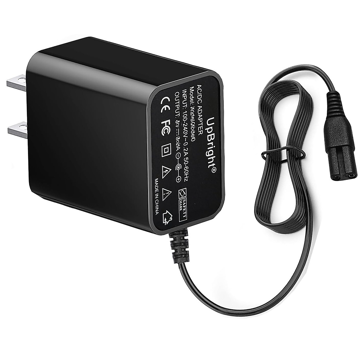 UpBright 2-Prong 9V AC/DC Adapter Compatible with Homitt HM204C HM204 C HM 204C HM204D Cordless Power Scrubber Electric Spin Rechargeable 7.4V 10W Li-ion Battery Shower Scrub 9.0V 0.65A 9VDC Charger