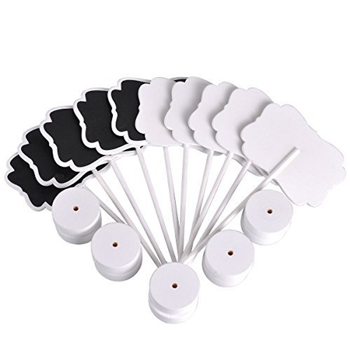 Food Labels for Party Buffet, Wood Mini Chalkboards Signs for Food with Stand, Food Signs for Party Buffet, for Message Board Signs, Place Cards for Weddings, Table Numbers