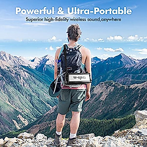 W-KING Bluetooth Speaker, 50W Powerful Bluetooth Speaker Loud IPX6 Waterproof, Large Outdoor Portable Speaker Wireless for Deep Bass/Bluetooth 5.0/Power Bank/40H Playtime/TF-Card/AUX/NFC/EQ (Black)