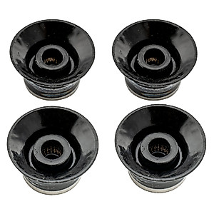 Musiclily Pro Metric Size Guitar Reflector Knobs Top Hat Bell 2 Volume 2 Tone Knob Set for Epiphone Les Paul SG Electric Guitar Asia Import Guitar Bass Split Shaft Pots, Black with Gold Top