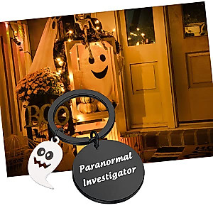 CENWA Funny Paranormal Investigator Keychain Ghost Hunter Gifts Ghost Hunting Gifts Hallowen Day Gift (Paranormal black K)