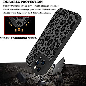 KANGHAR Case Compatible with iPhone 13 Pro Max,Black Leopard Design,Silicone Non-Slip +Shockproof Rugged TPU Protective Case for iPhone 13 Pro Max 6.7 Inch (2021) Leopard Pattern