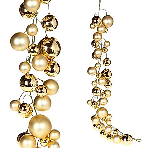 RAZ Imports Home for The Holidays 4' Ball Garland, Gold