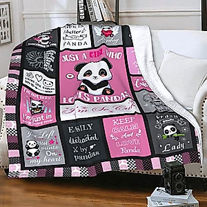 Panda Blanket Gifts for Girls Women Soft Warm Flannel Panda Lovers Throw Blanket Panda Birthday Gifts for Adults Kids 50"x40"