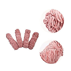 COHEALI 4pcs Colorful Gold Velvet Yarn Wool Yarn Knit Sweater Scarf Crocheting Supplies Crochet Thread Sewing DIY Wool Yarn Crochet Cotton Yarn Chenille Colorful Gold Velvet Pink Self Made