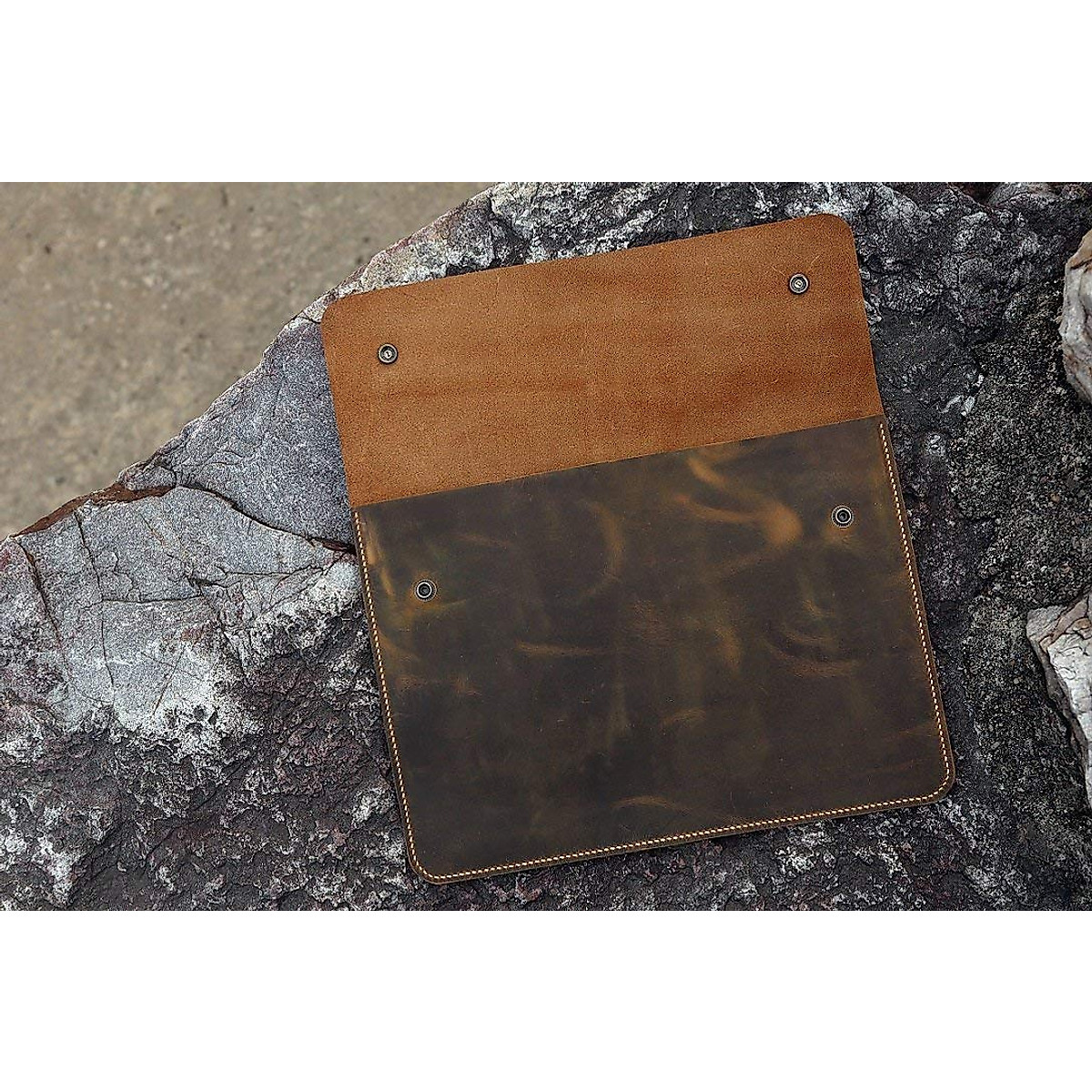 Vintage retro leather new 2023 macbook pro 13 14 15 16 inch sleeve case / 2023 macbook air 15 13 leather bag cover MAC05SF-B