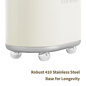 MRBIN Small Desk Trash Can for Bathroom with Lid, Mini Office Paper Litter Lint Bin with Stainless Steel Foot Pad, Kids Cute Countertop Plastic Waste Basket for Bedroom and Car, White