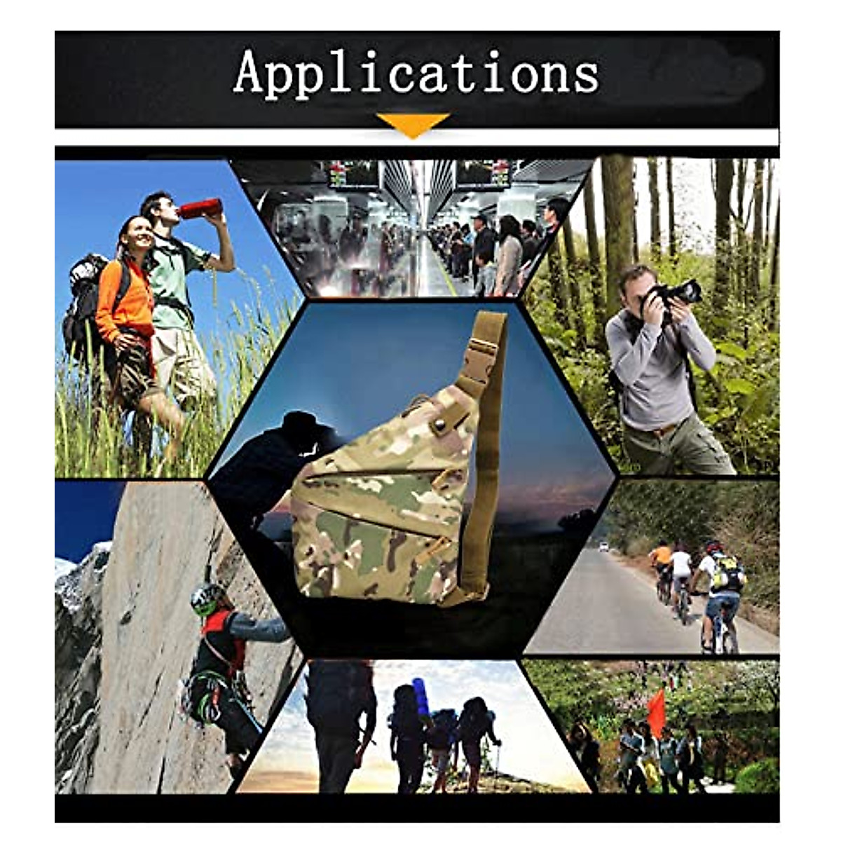 KRAOIKK Personal Flex Bag, Sling Bag Anti-theft Crossbody Shoulder Bag for Men and Women Side Crossbody Backpack Outdoor (Green, Left)