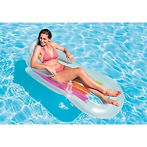Intex King Kool 58802EP Inflatable Lounging Swimming Pool Float, Multi-Colored