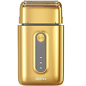 Professional Foil Shaver for Men,Dual Foils Shavers for Barbers Stylists with Hypoallergenic Gold Titanium Foil Cutters Bump-Free,Ultra-Close Shaving,Electric Razor for Bald Head,Type-C Rechargeable